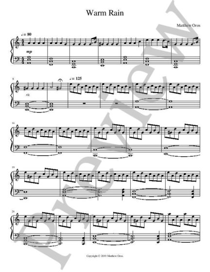 Warm Rain (Sheets & WAV) – Matthew Oros Music