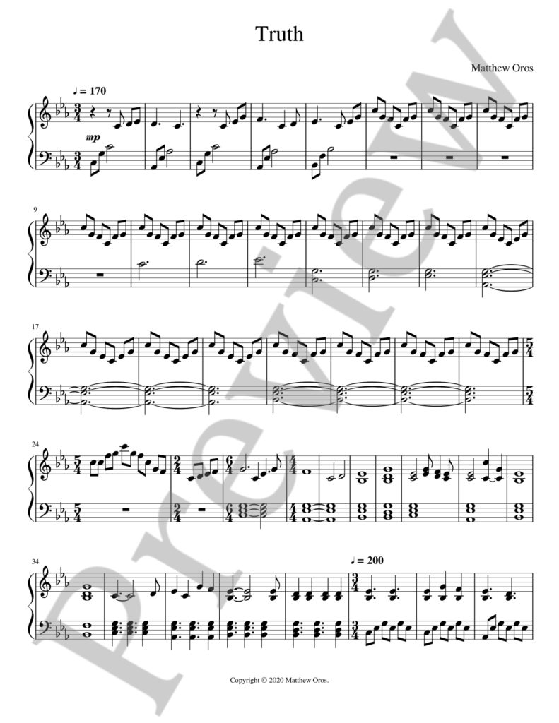 Truth (Sheets & WAV) – Matthew Oros Music